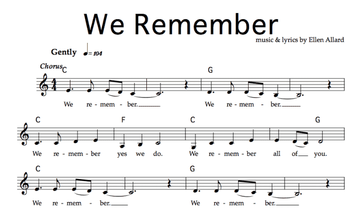 We Remember - Sheet Music - Ellen Allard We Remember - Sheet Music - Ellen Allard